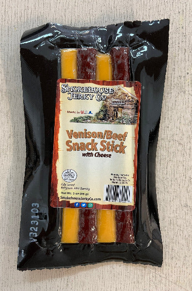 3.5oz Venison Beef Snack Stick with Cheese – Smokehouse Jerky